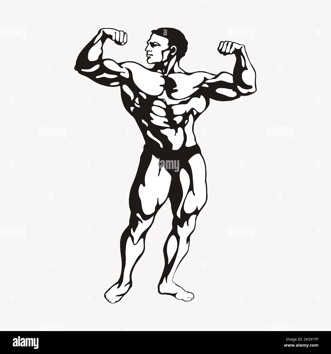 Bodybuilder posing clipart, sport illustration vector Stock Vector ...