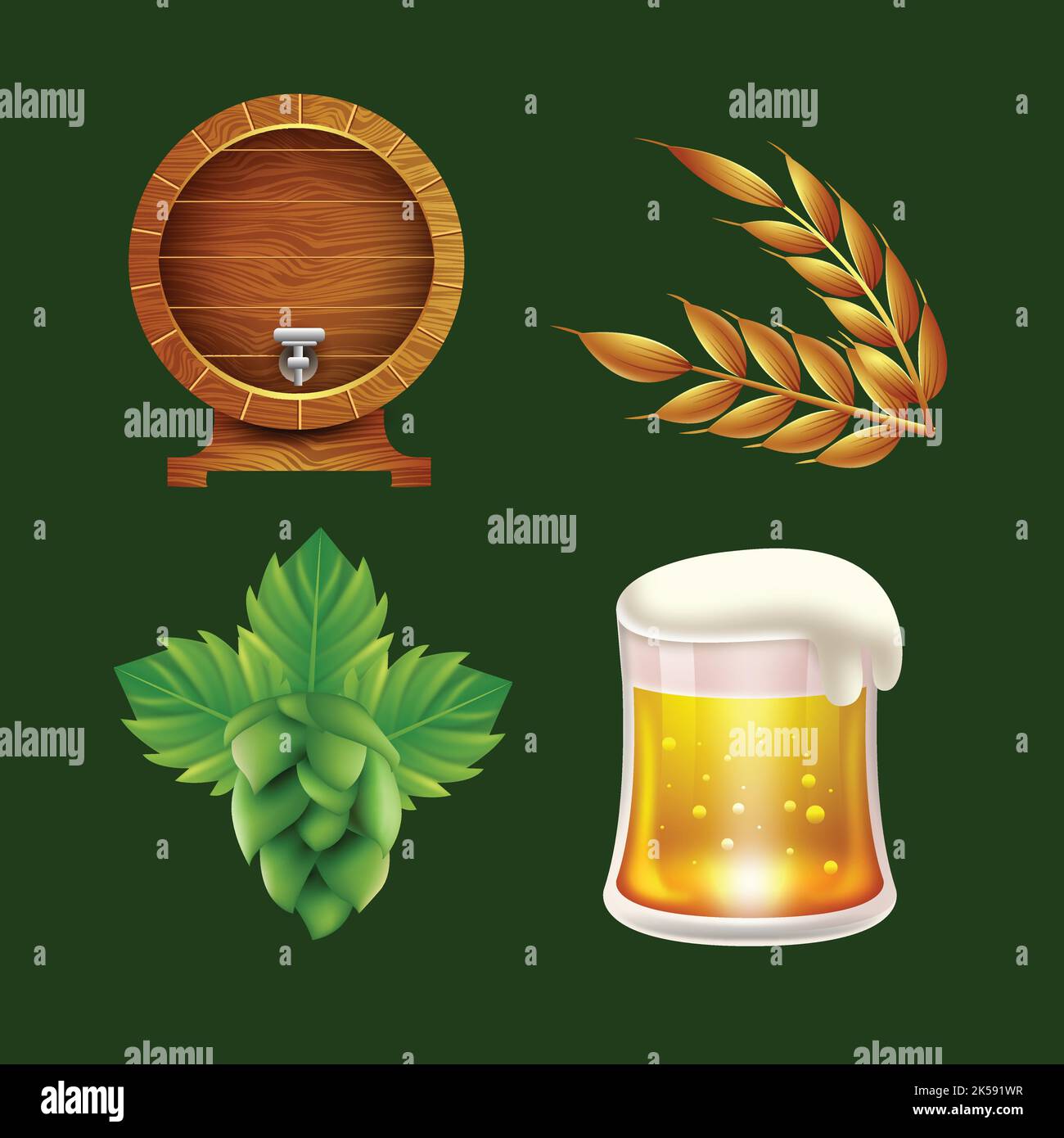 realistic elements collection oktoberfest vector design illustration ...