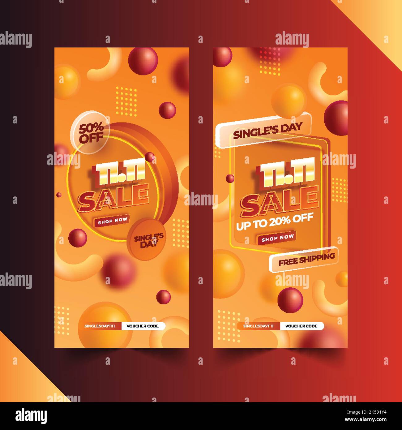 realistic single s day vertical banners set vector design illustration ...