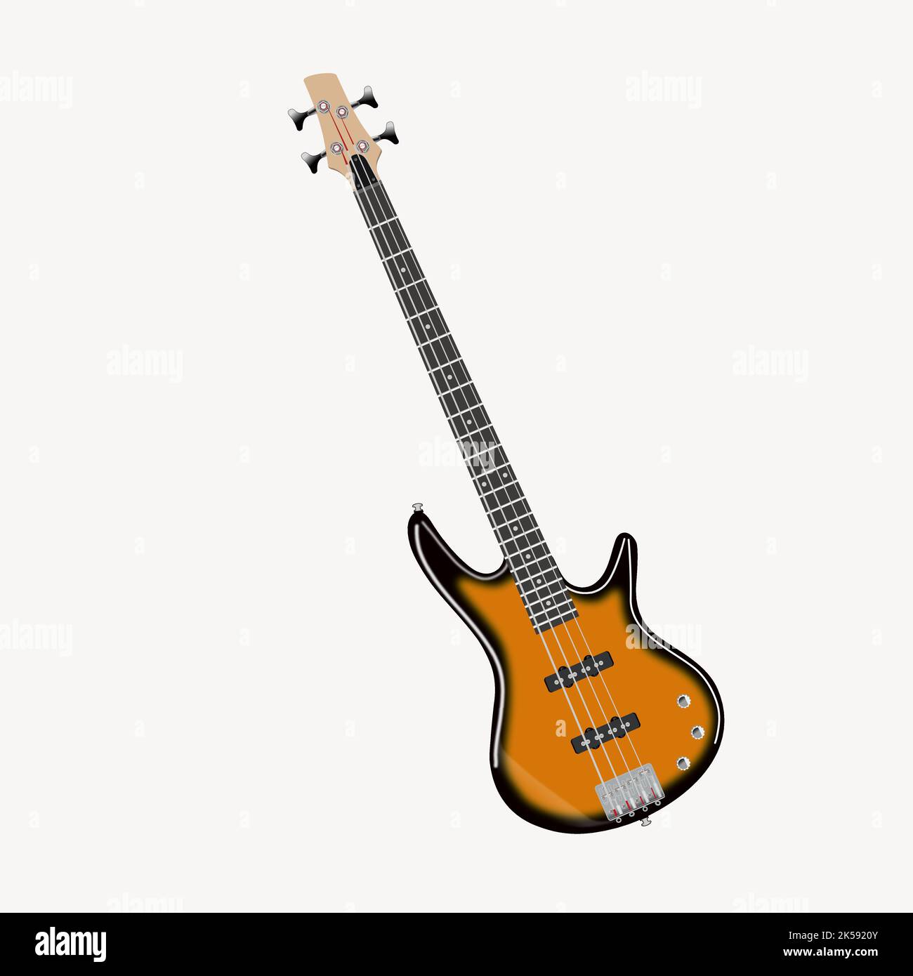 Bass Guitar Clipart Musical Instrument Illustration Vector Stock