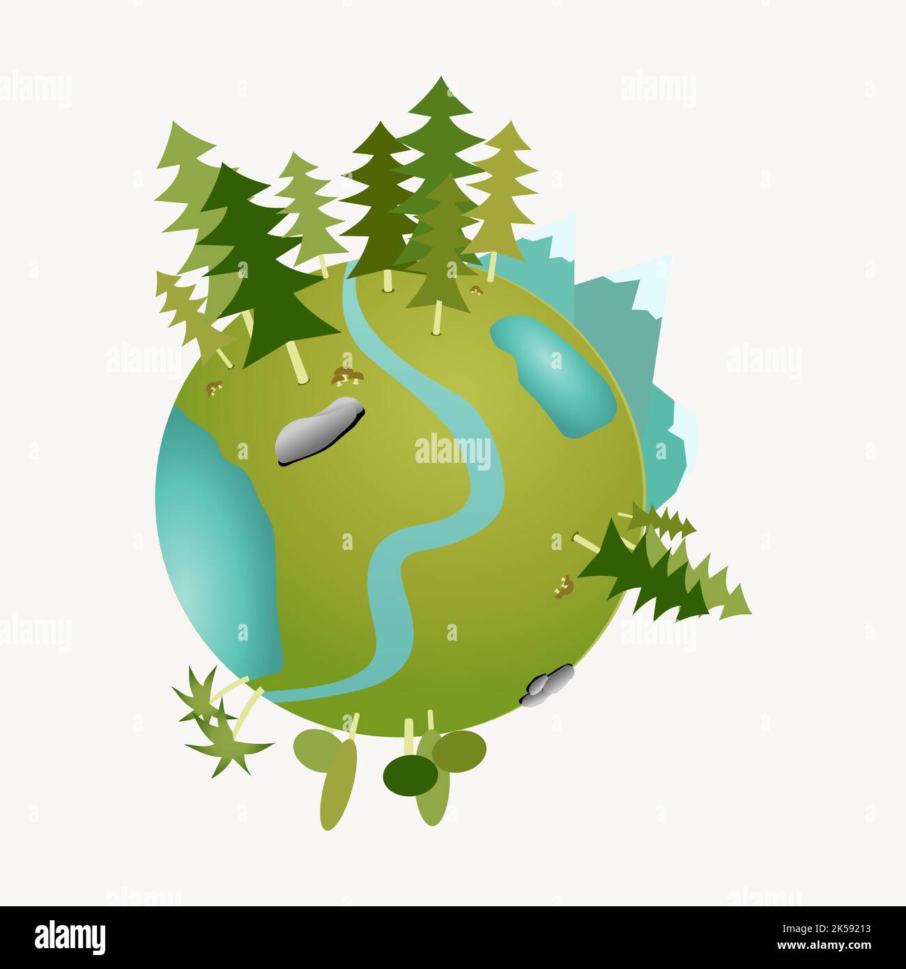 Green globe clipart, environment illustration vector Stock Vector Image ...