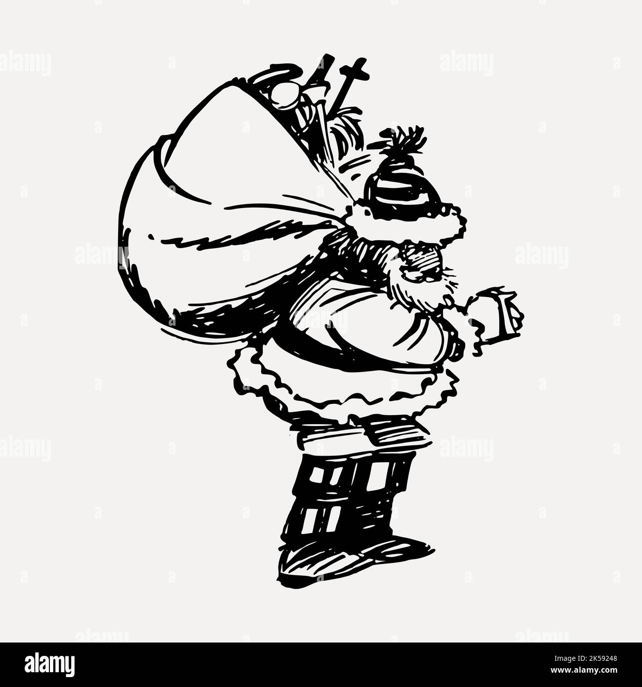 Santa Claus clipart, vintage Christmas illustration vector Stock Vector ...