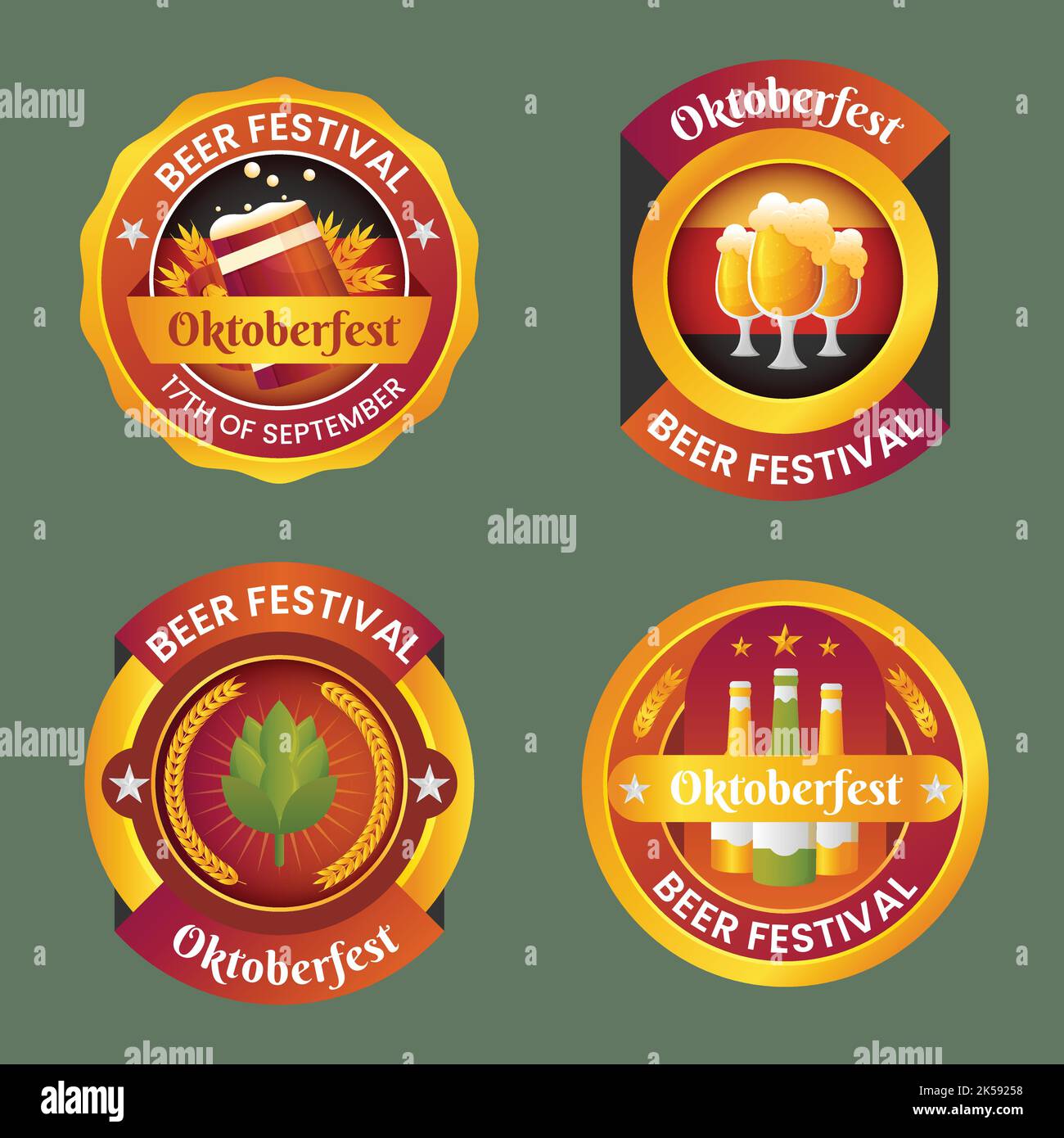 gradient oktoberfest logos collection vector design illustration Stock Vector Image & Art - Alamy