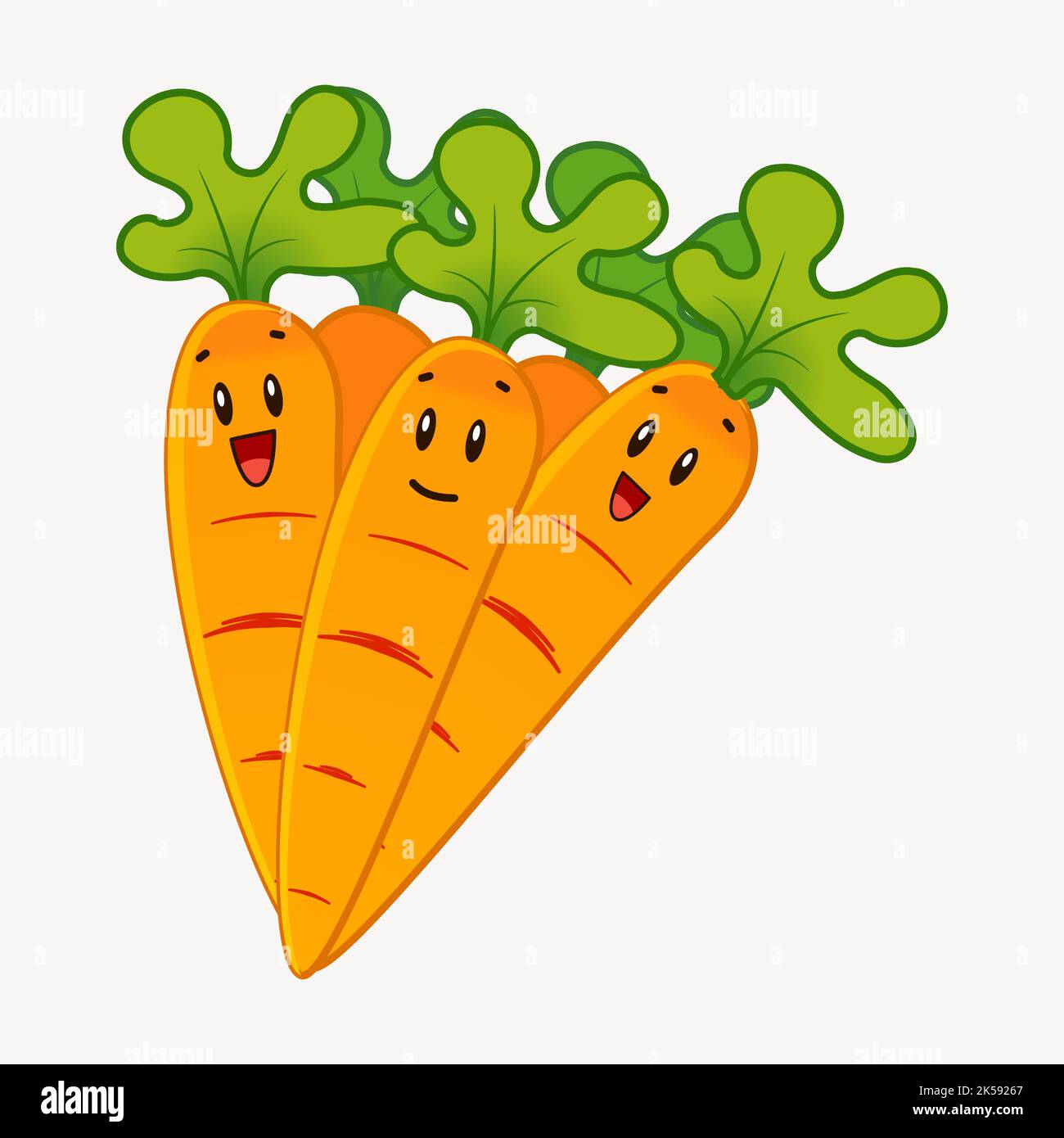 Cartoon carrots sticker, vegetable illustration vector Stock Vector ...
