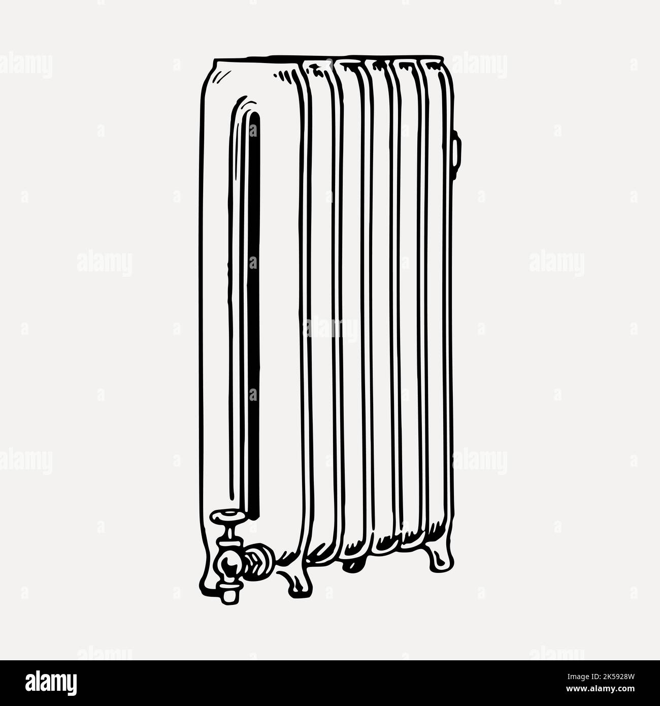 Radiator clipart, vintage heater illustration vector Stock Vector Image ...
