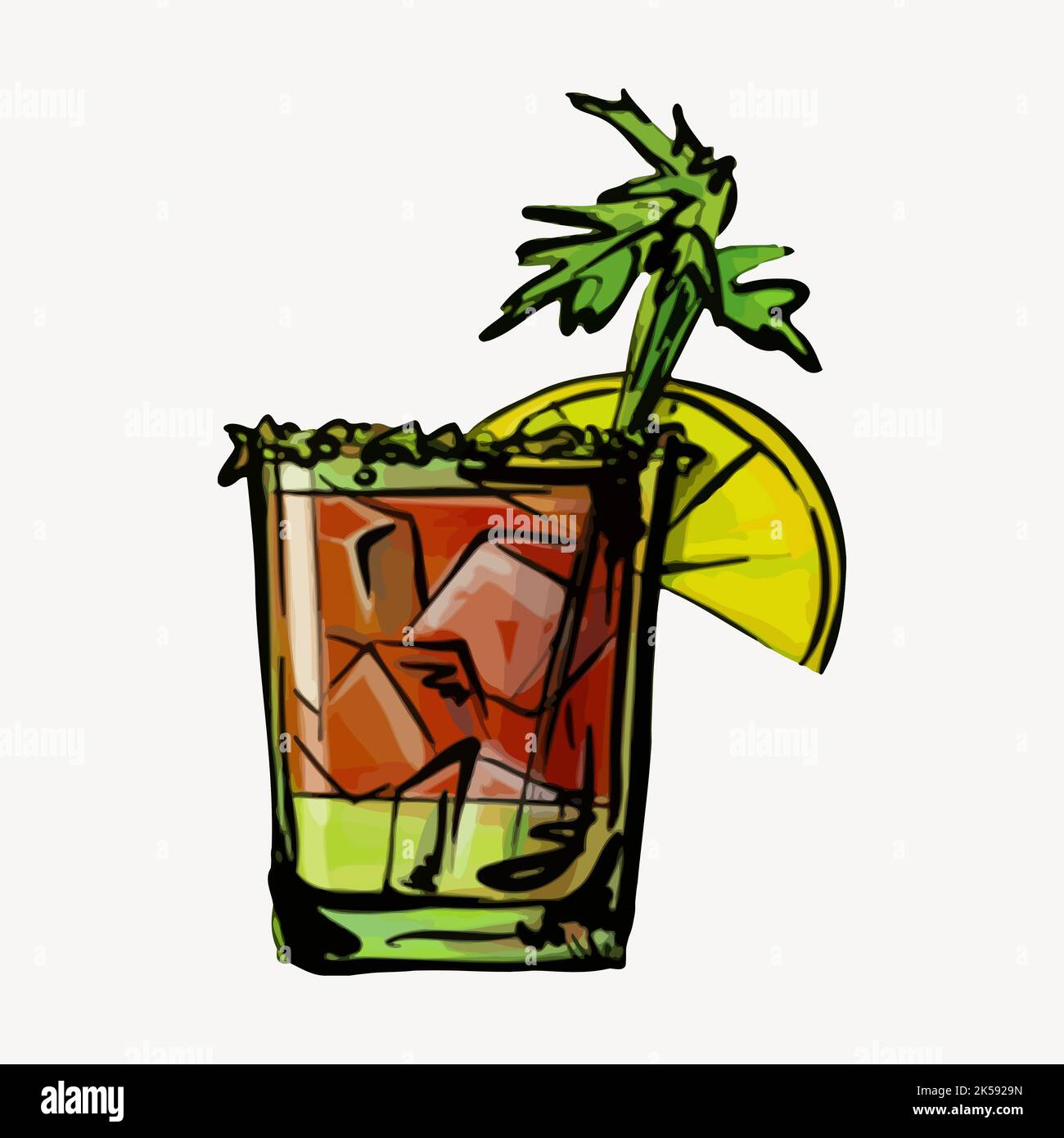 Bloody mary cocktail clipart, alcoholic beverage illustration vector ...