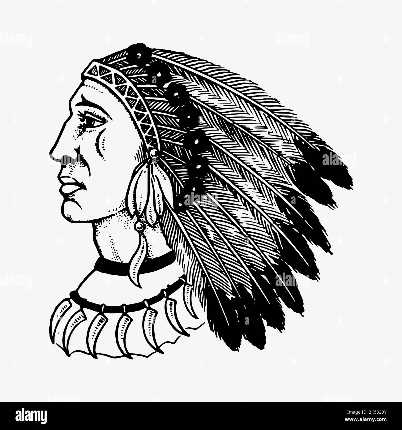 Native American Man Drawing