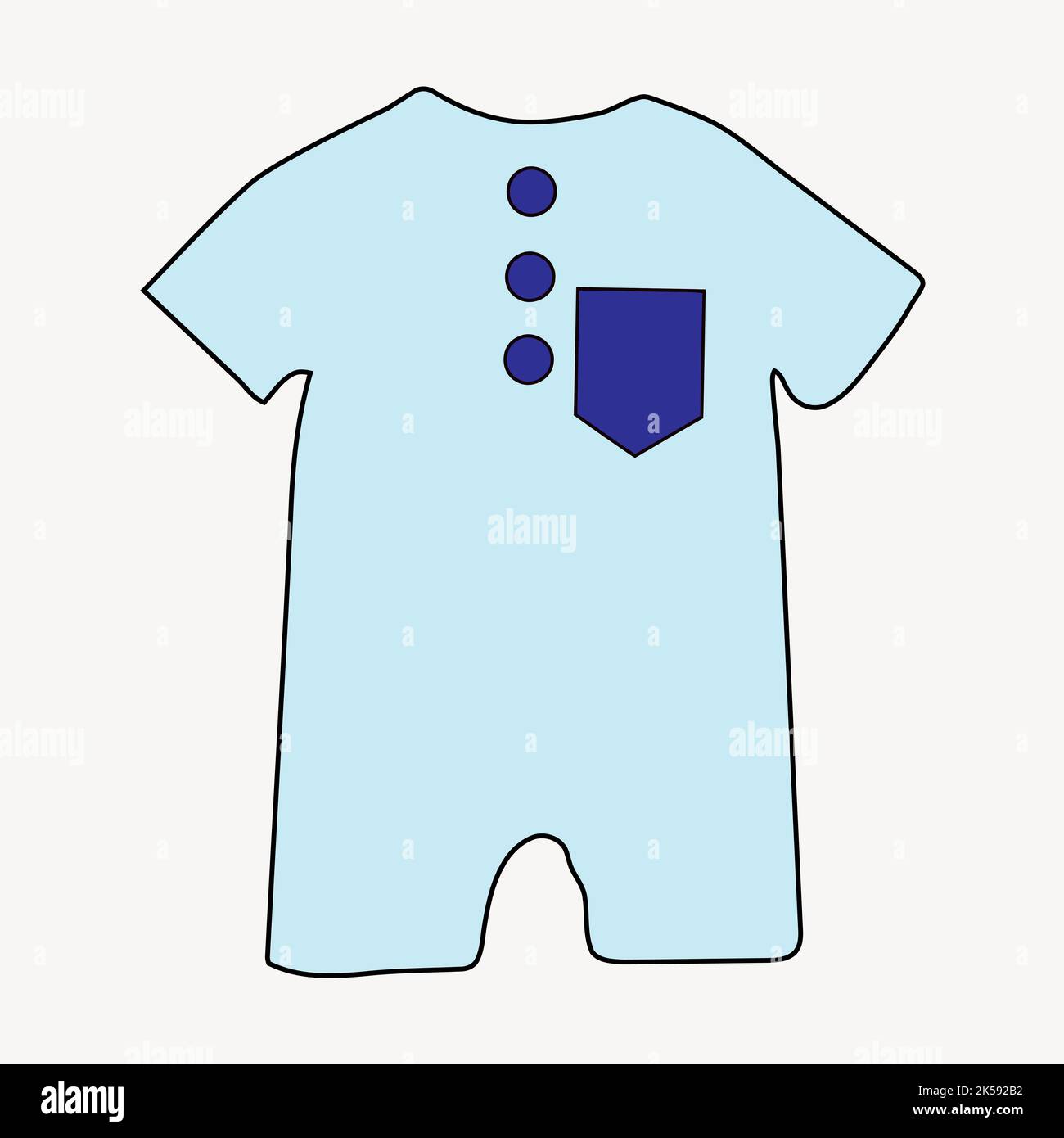 Blue baby romper sticker, kids apparel illustration vector Stock Vector ...