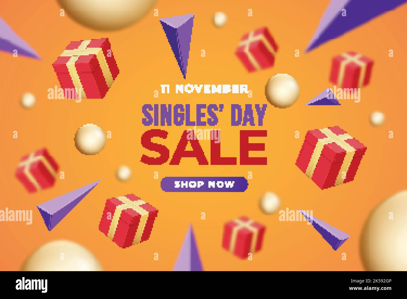 realistic golden red single s day background vector design illustration ...