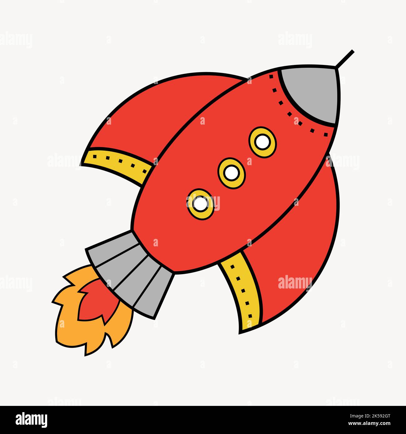 Rocket doodle sticker, space travel illustration vector Stock Vector ...