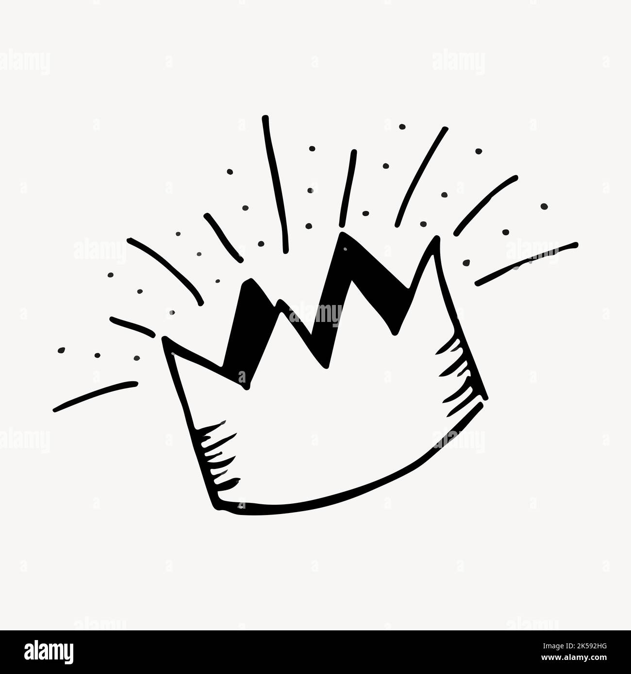 Crown doodle sticker, object illustration vector Stock Vector Image ...