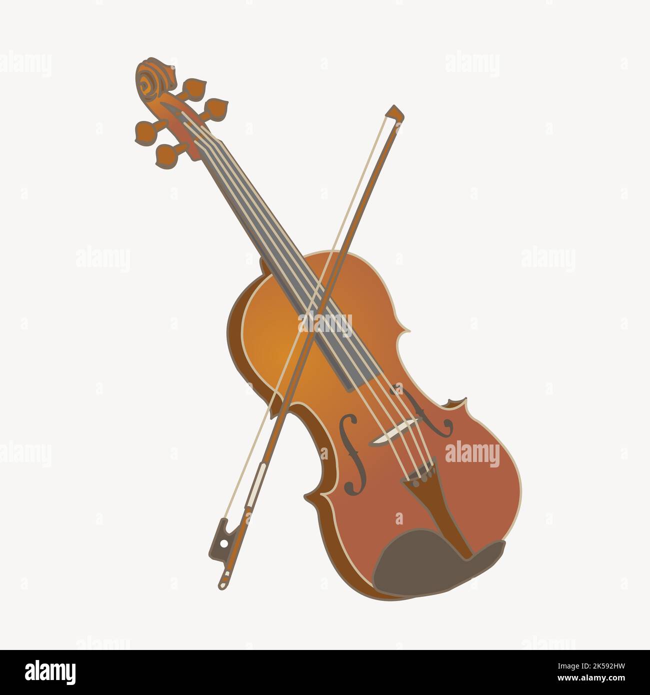 Violin clipart, musical instrument illustration vector Stock Vector ...