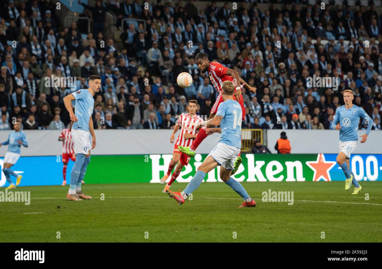 Malmoe, Sweden. 06th Oct, 2022. Jordan Pefok (45) of Union Berlin seen ...