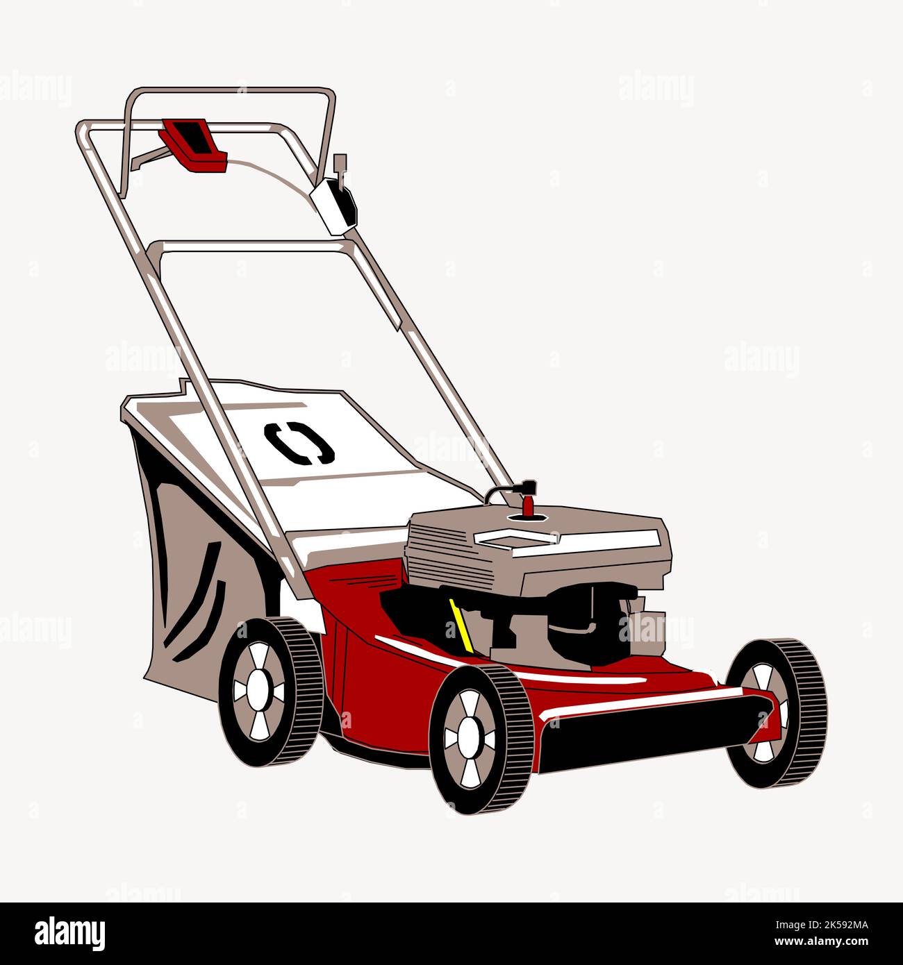 Lawn mower clipart, gardening equipment illustration vector Stock ...