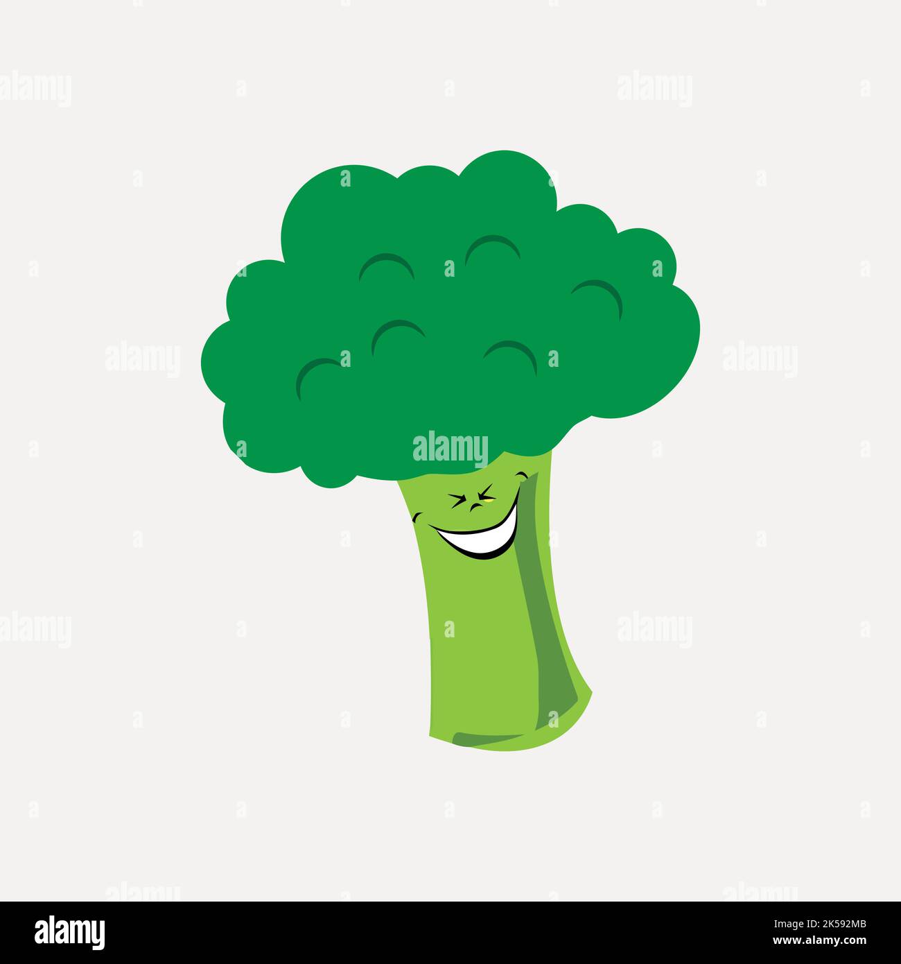 Happy broccoli clipart, vegetable cartoon illustration vector Stock ...