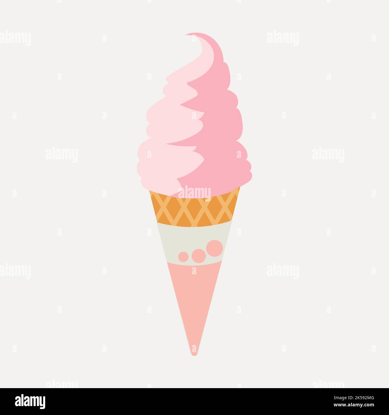 Strawberry soft serve clipart, dessert illustration vector Stock Vector ...