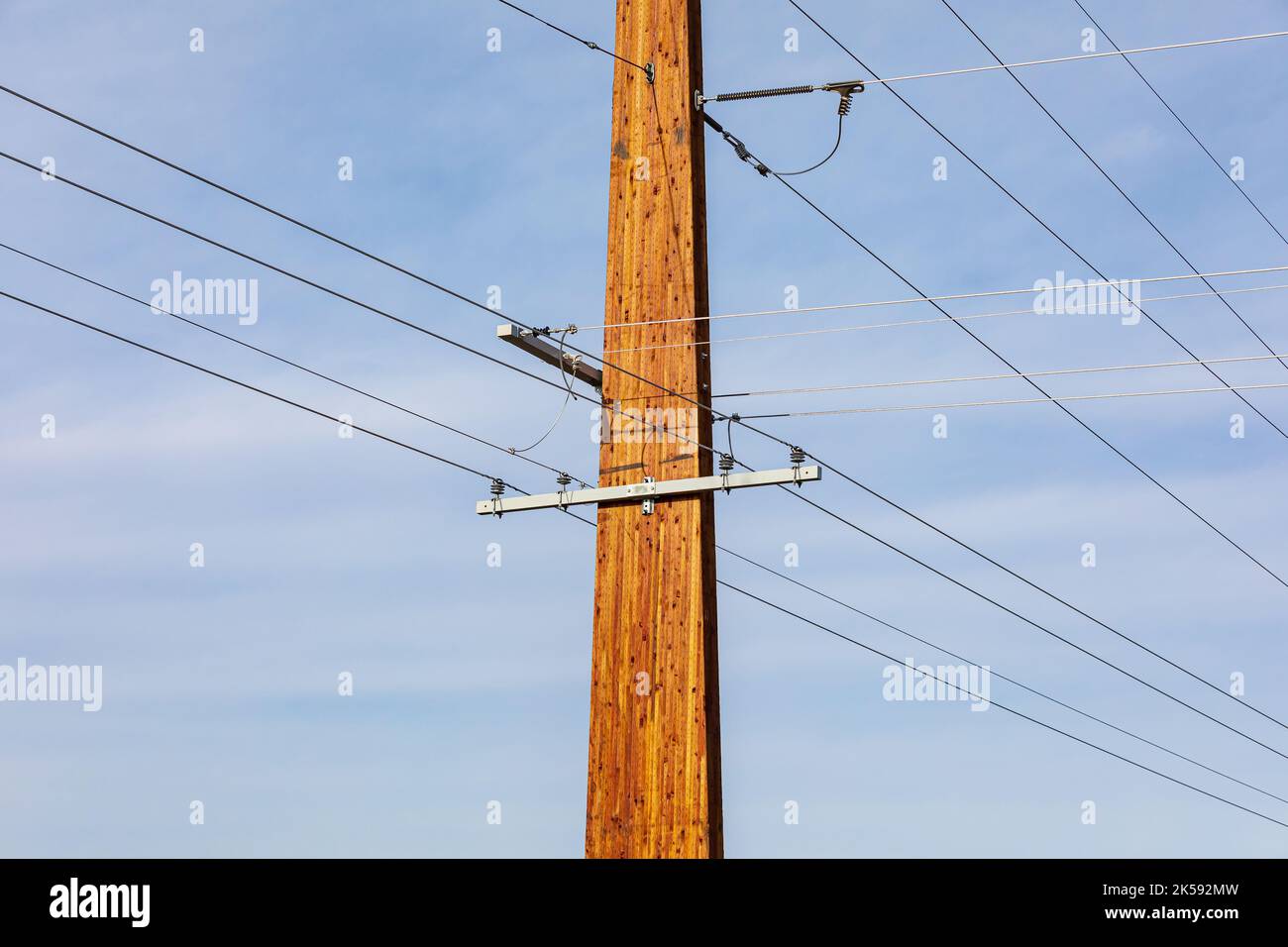 Laminated utility power pole and high voltage electric lines ...