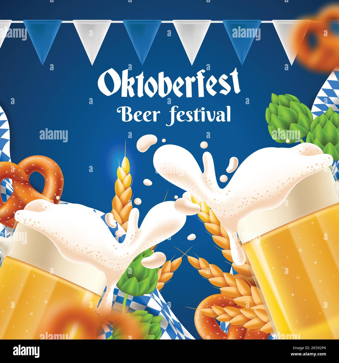 realistic oktoberfest vector design illustration Stock Vector Image ...