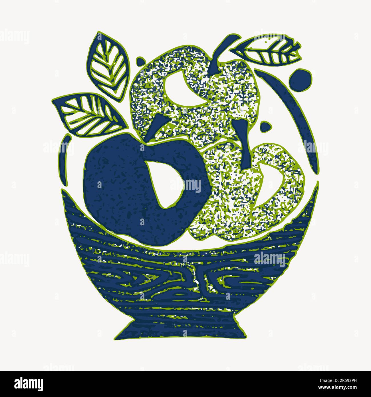 Apple bowl clipart, fruit illustration vector Stock Vector Image & Art ...