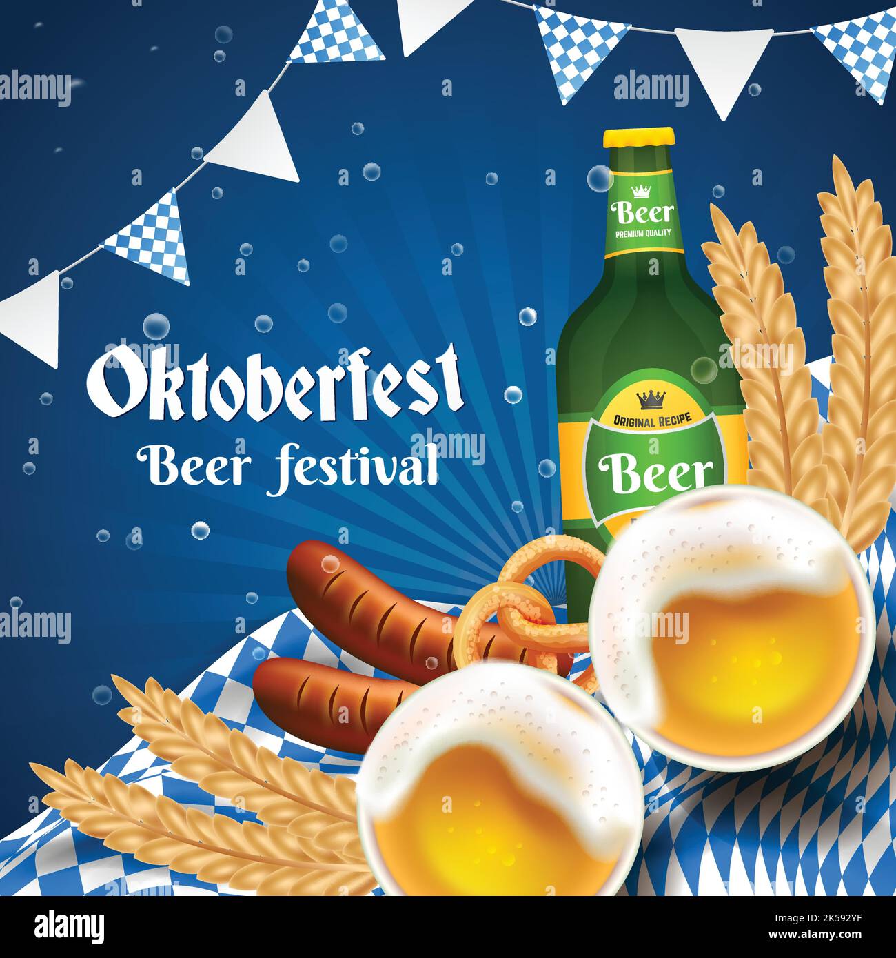 realistic oktoberfest vector design illustration Stock Vector Image ...