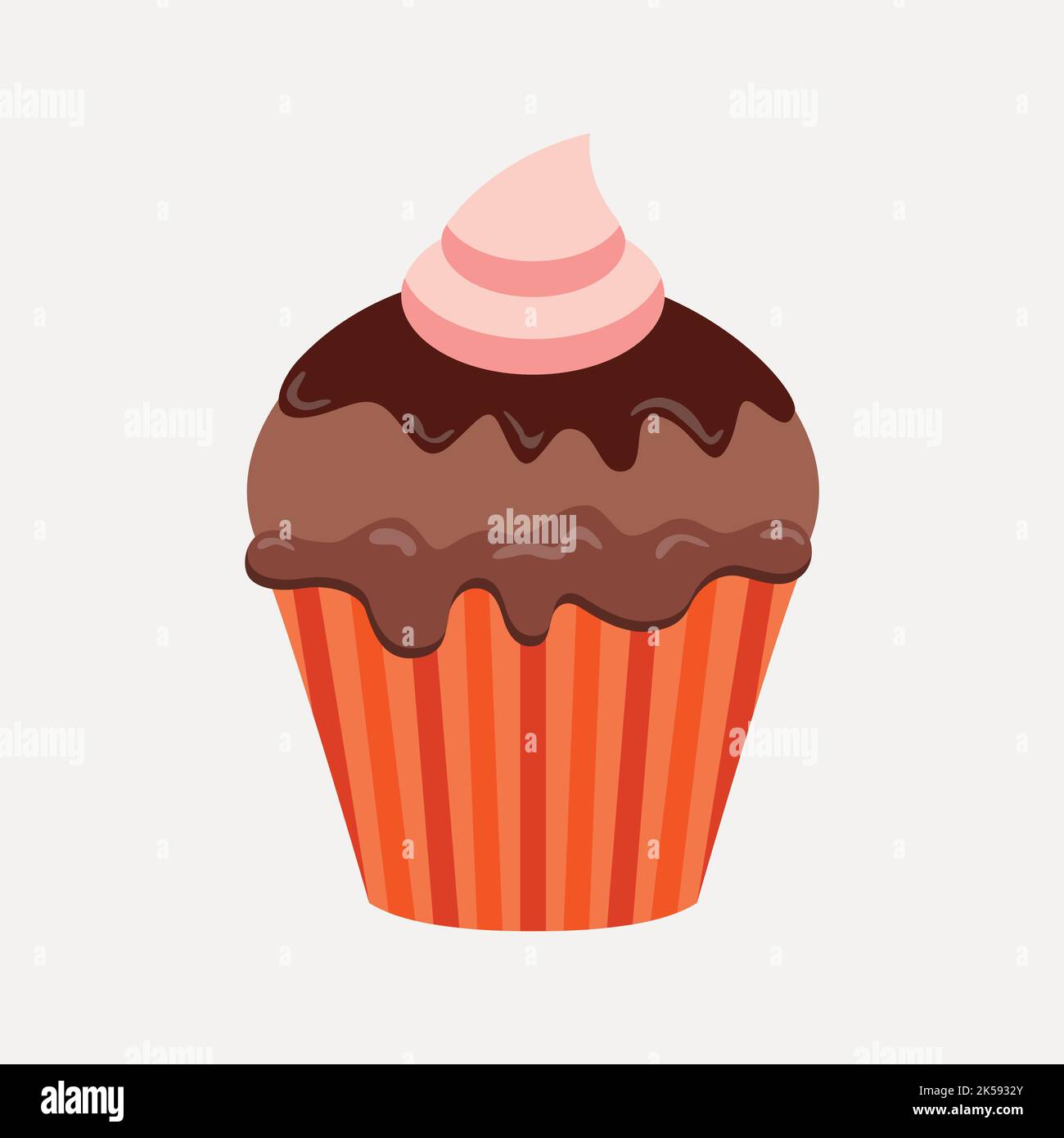 Chocolate cupcake clipart, cute dessert illustration vector Stock ...