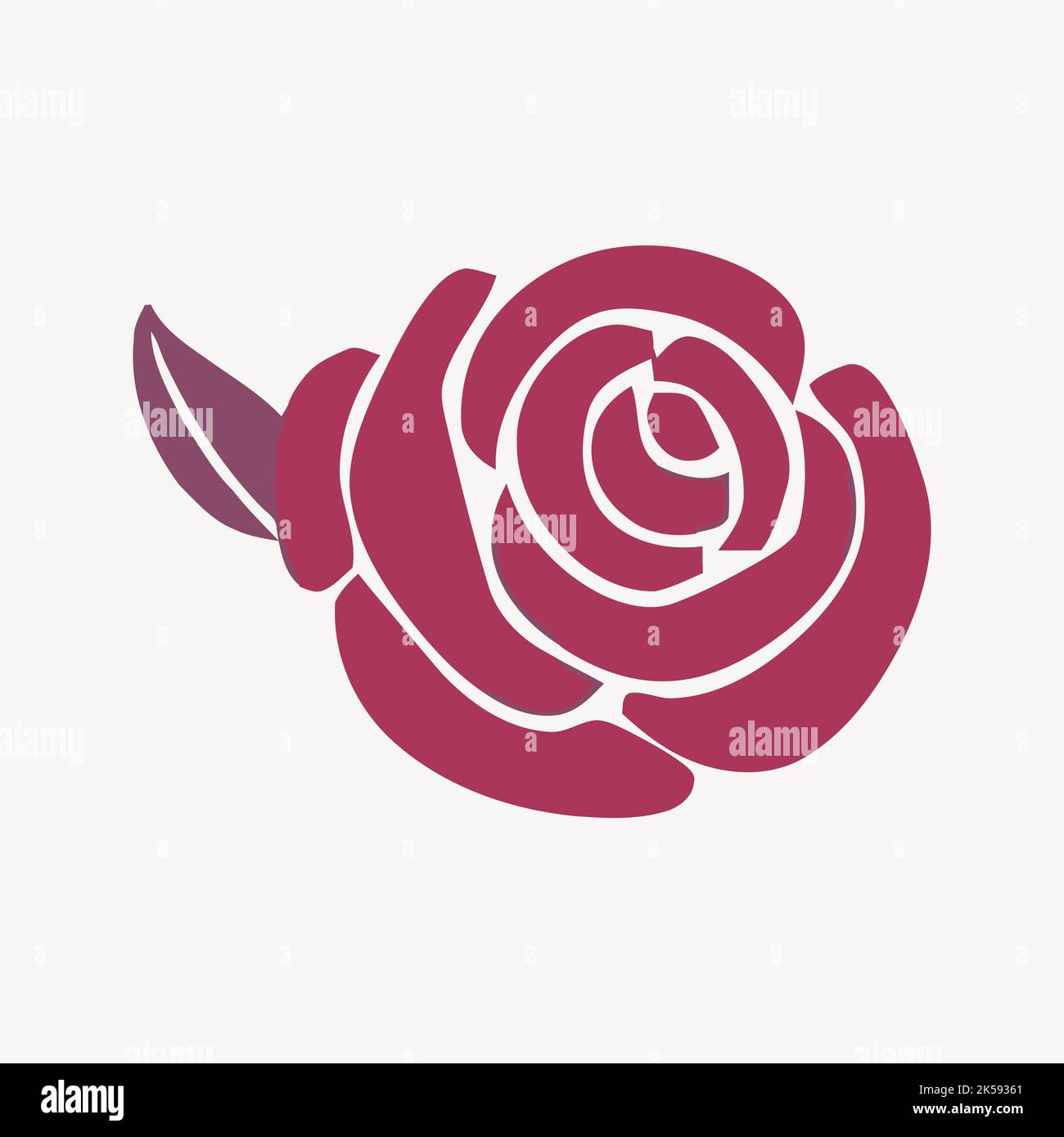 Pink rose sticker, valentine's day illustration vector Stock Vector ...