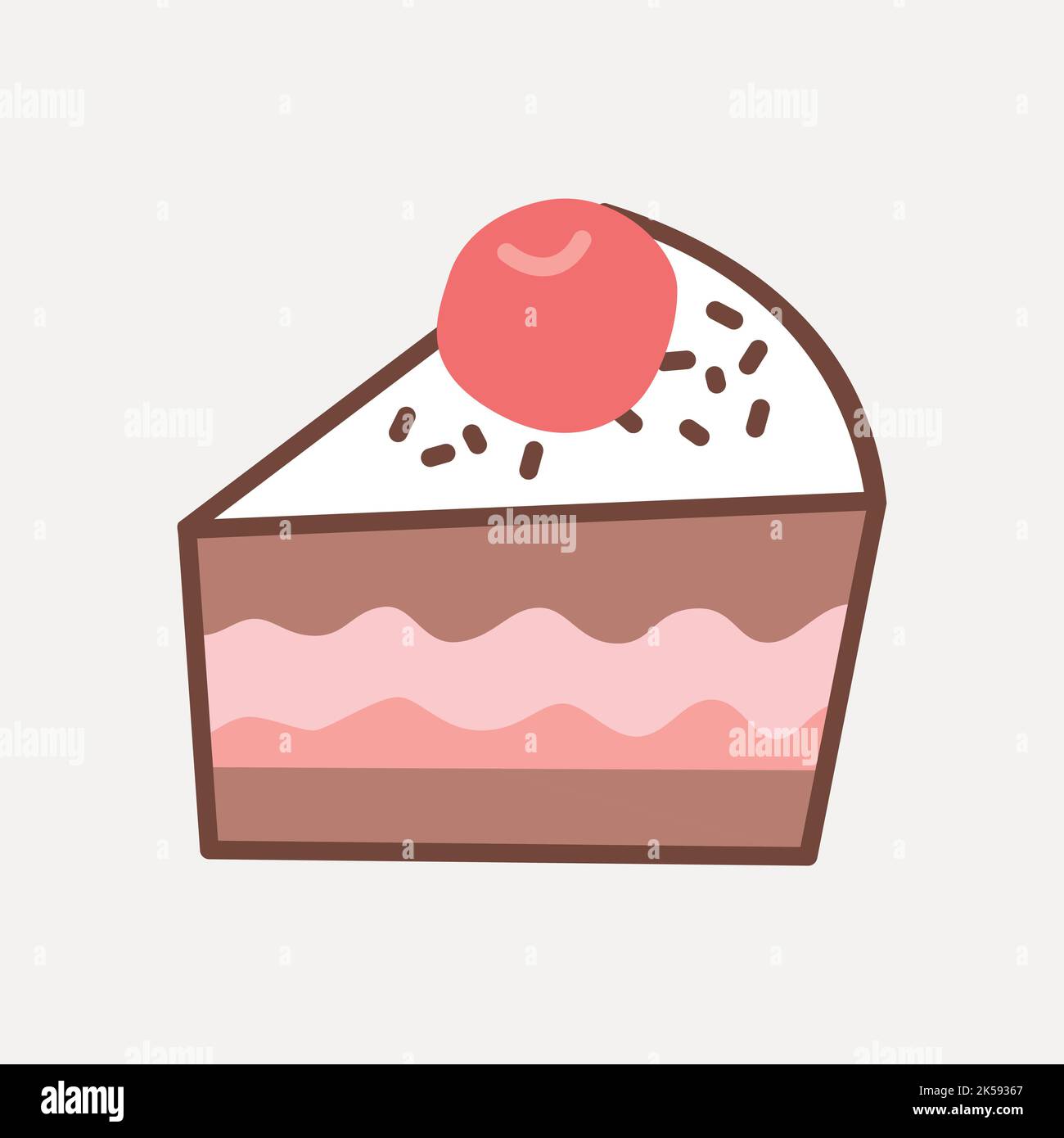 Cake slice clipart, dessert illustration vector Stock Vector Image ...