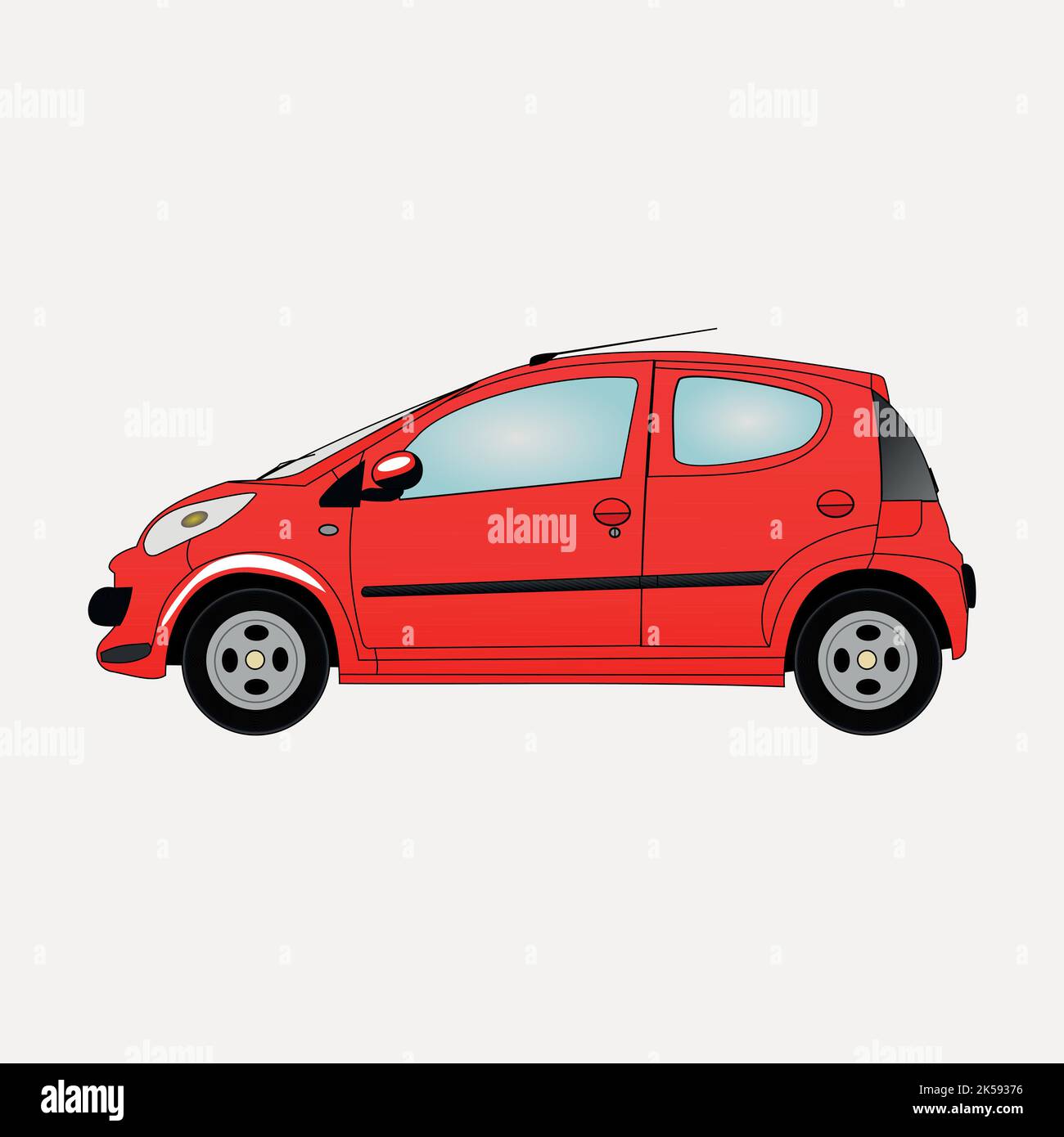 Red car clipart, vehicle illustration vector Stock Vector Image & Art ...