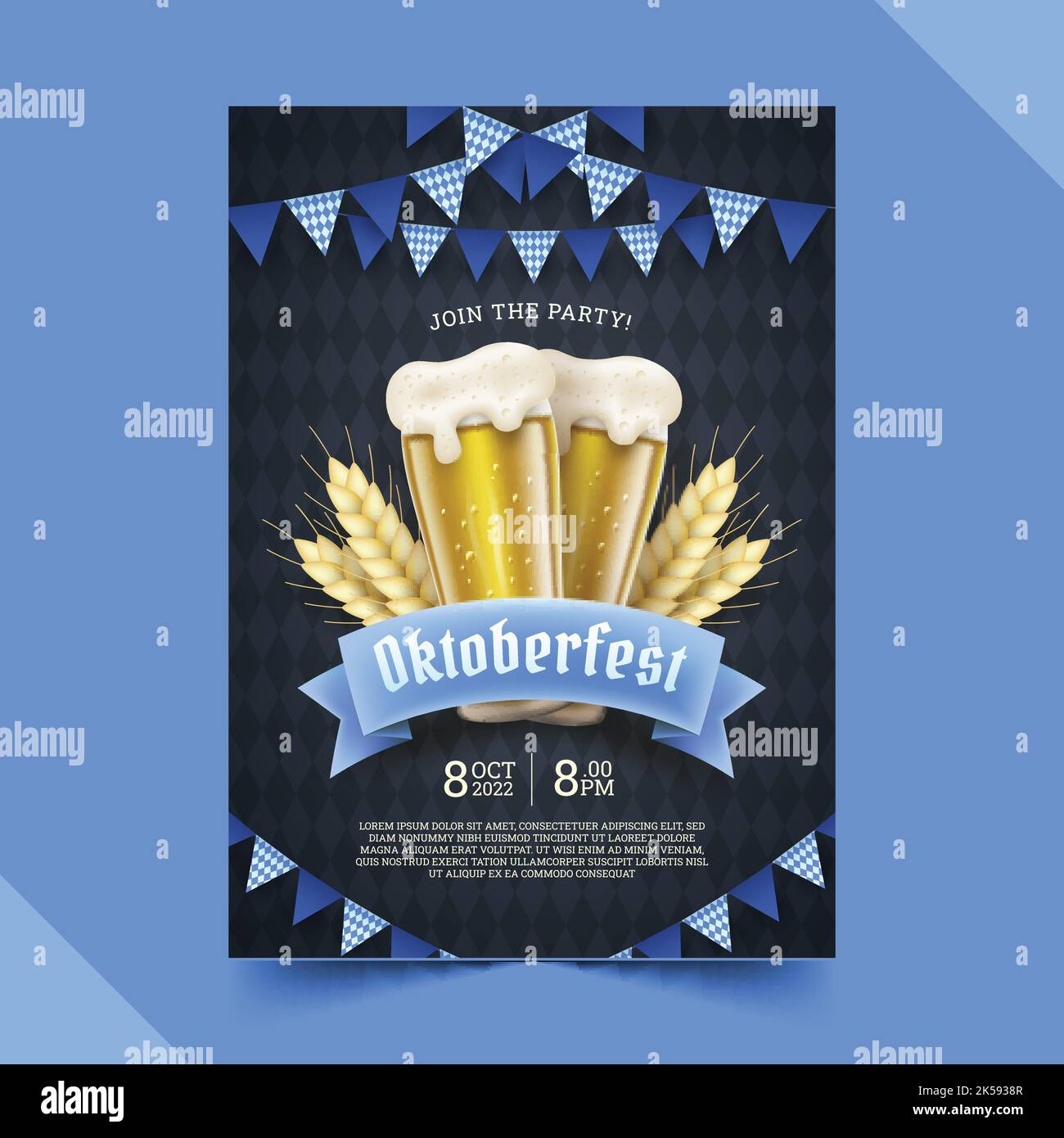 oktoberfest realistic poster template vector design illustration Stock ...