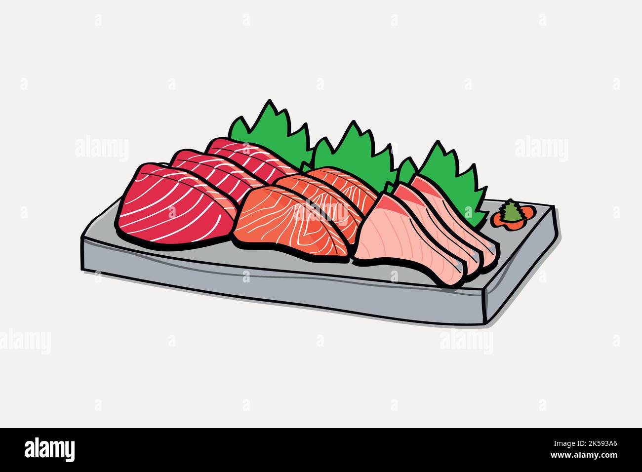 Japanese sashimi clipart, Asian food illustration vector Stock Vector ...