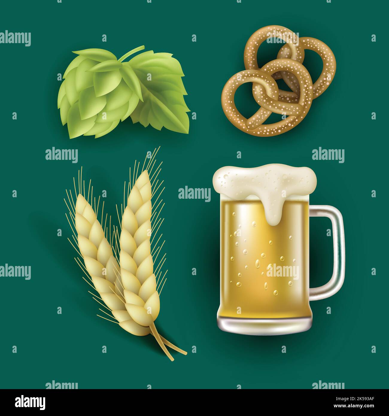 realistic elements collection oktoberfest vector design illustration ...