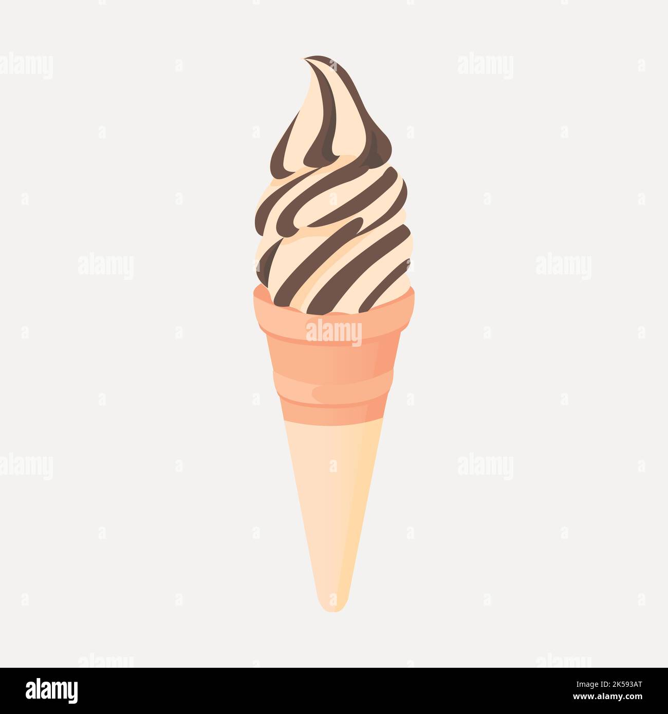 Chocolate two tone ice-cream clipart, dessert illustration vector Stock ...