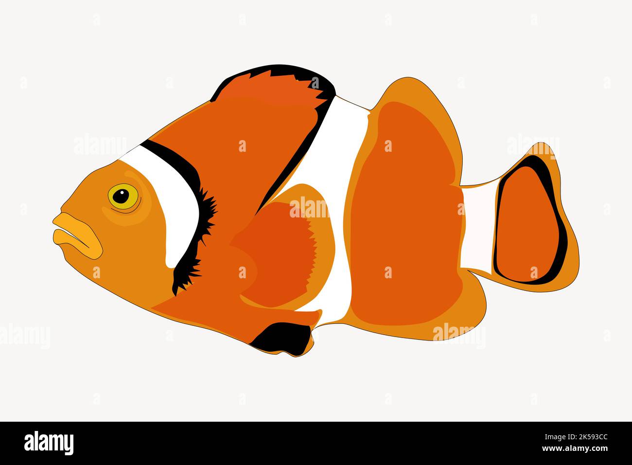Clownfish sticker, cartoon animal illustration vector Stock Vector ...