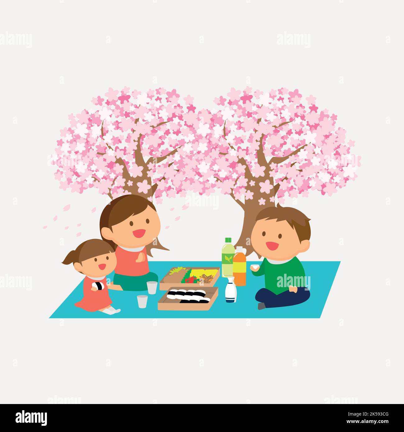 Picnic family clipart, Spring illustration vector Stock Vector Image ...