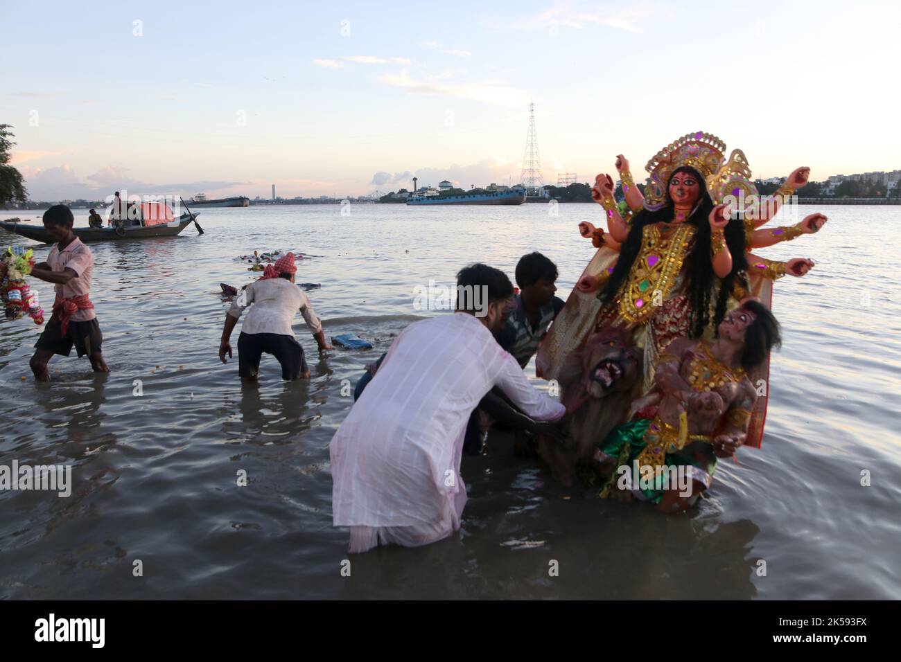Kolkata, India. 05th Oct, 2022. An idol of the Hindu goddess Durga ...
