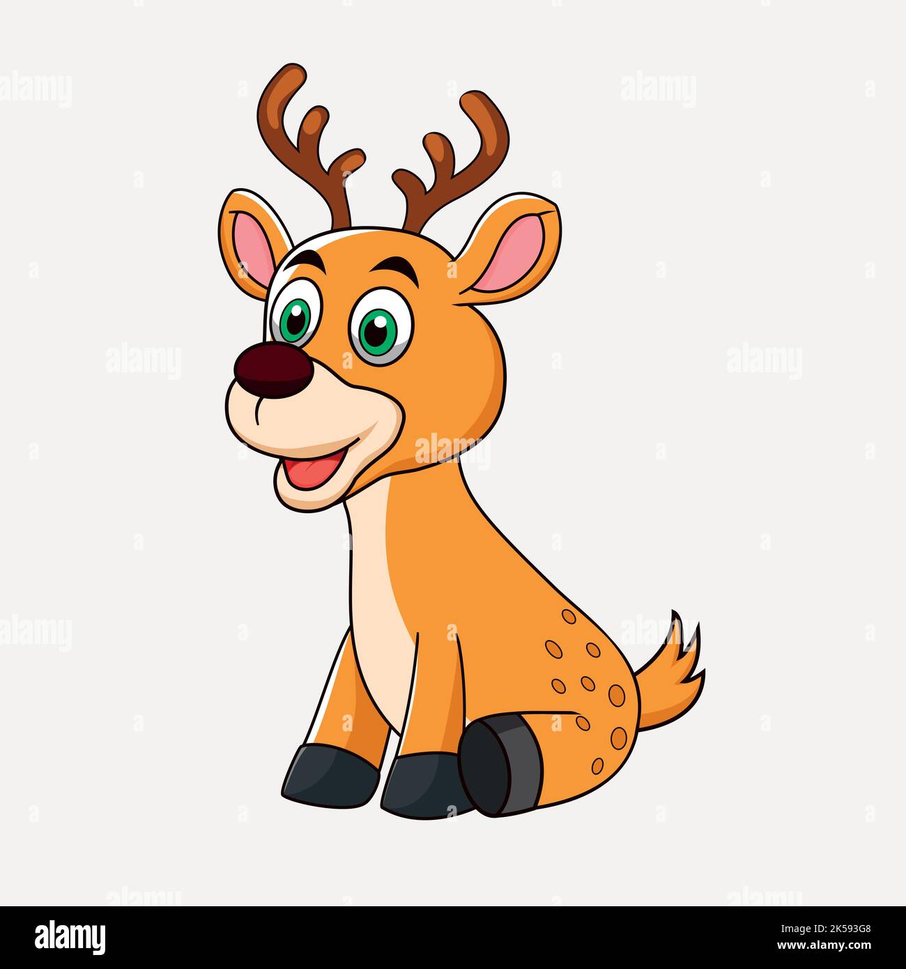 Cute dear clipart, animal cartoon illustration vector Stock Vector ...