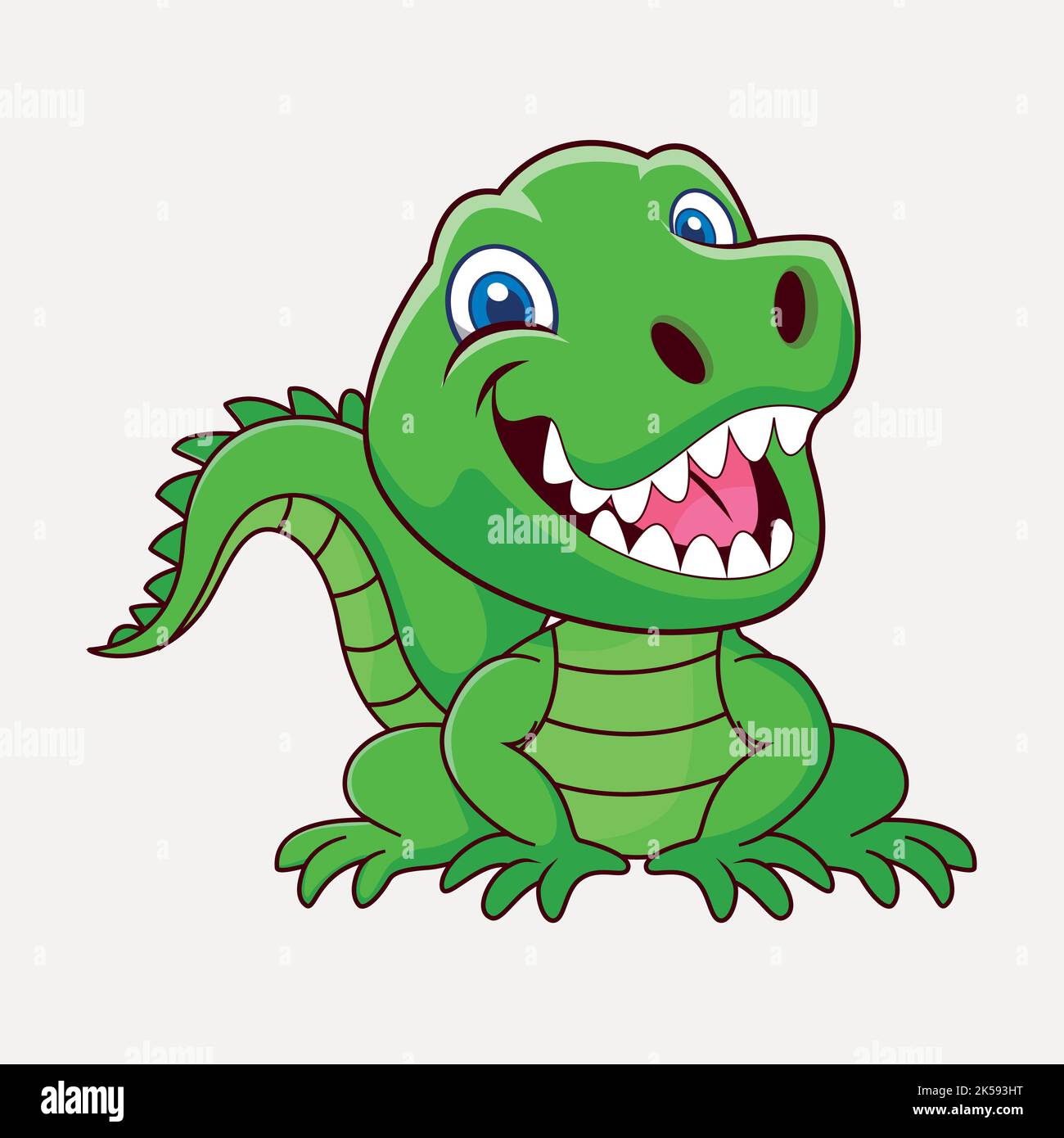 Smiling crocodile clipart, animal cartoon illustration vector Stock ...