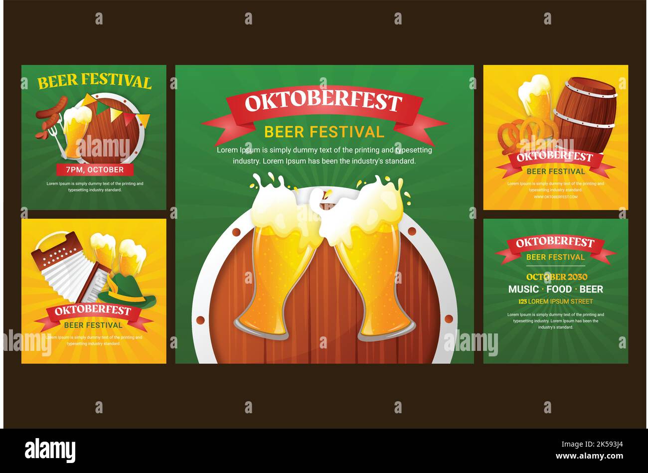 detailed oktoberfest banner collection vector design illustration Stock ...
