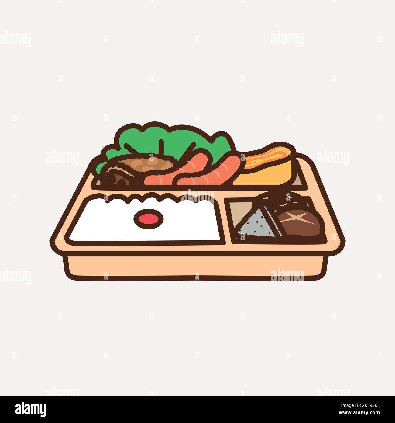 Japanese bento clipart, Asian food illustration vector Stock Vector ...