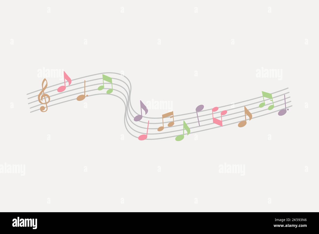 Music notes clipart, colorful illustration vector Stock Vector Image ...