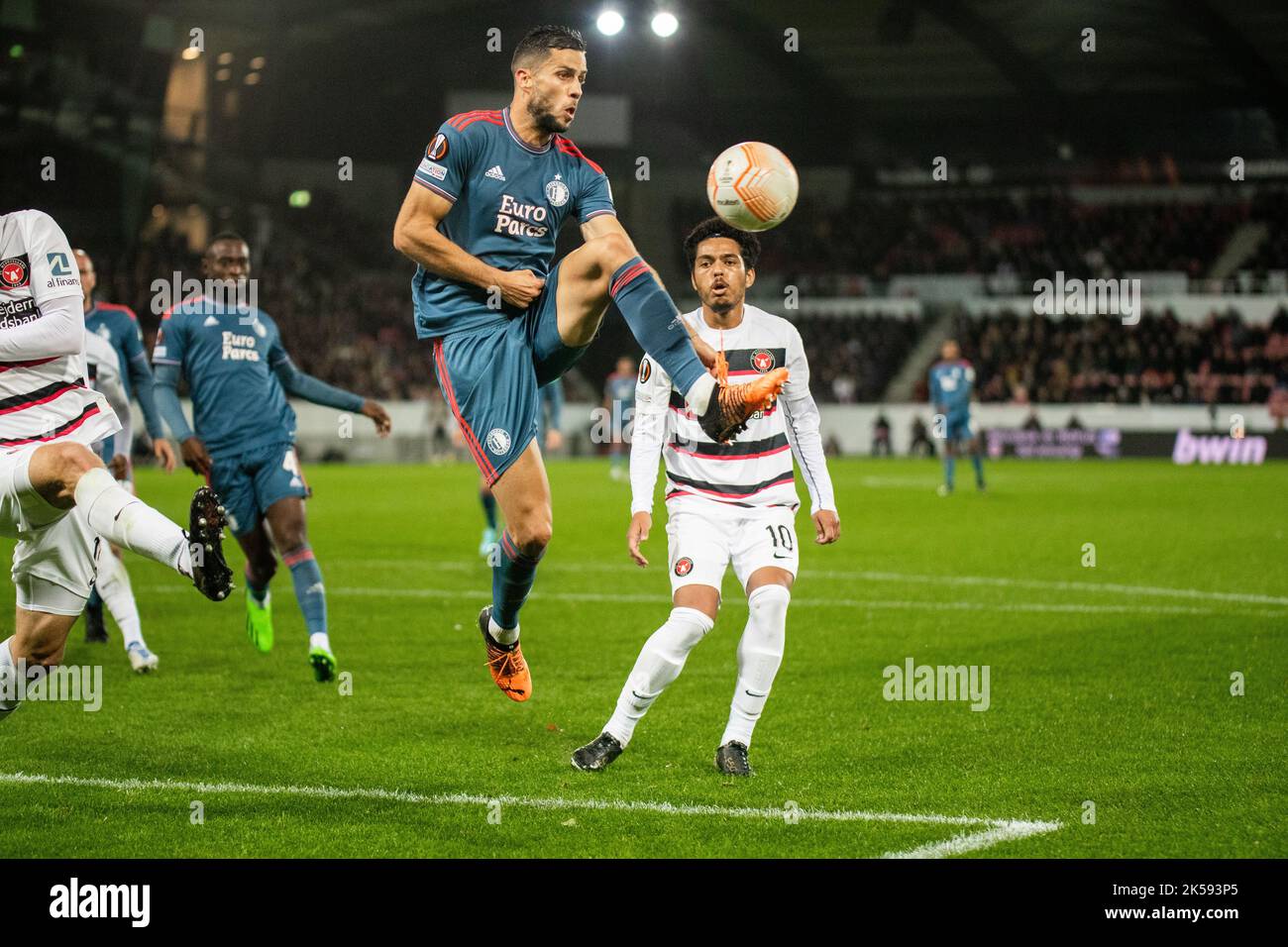 Herning, Denmark. 06th Oct, 2022. David Hancko (33) of Feyenoord seen ...