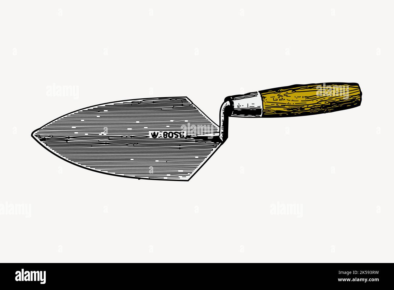 Masonry trowel clipart, tool vintage illustration vector Stock Vector ...