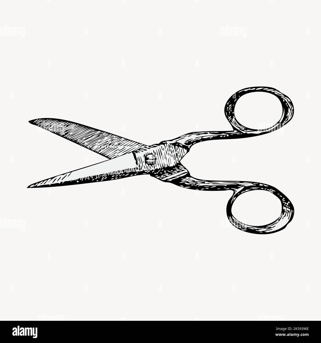 Scissors clipart, tool vintage illustration vector Stock Vector Image ...