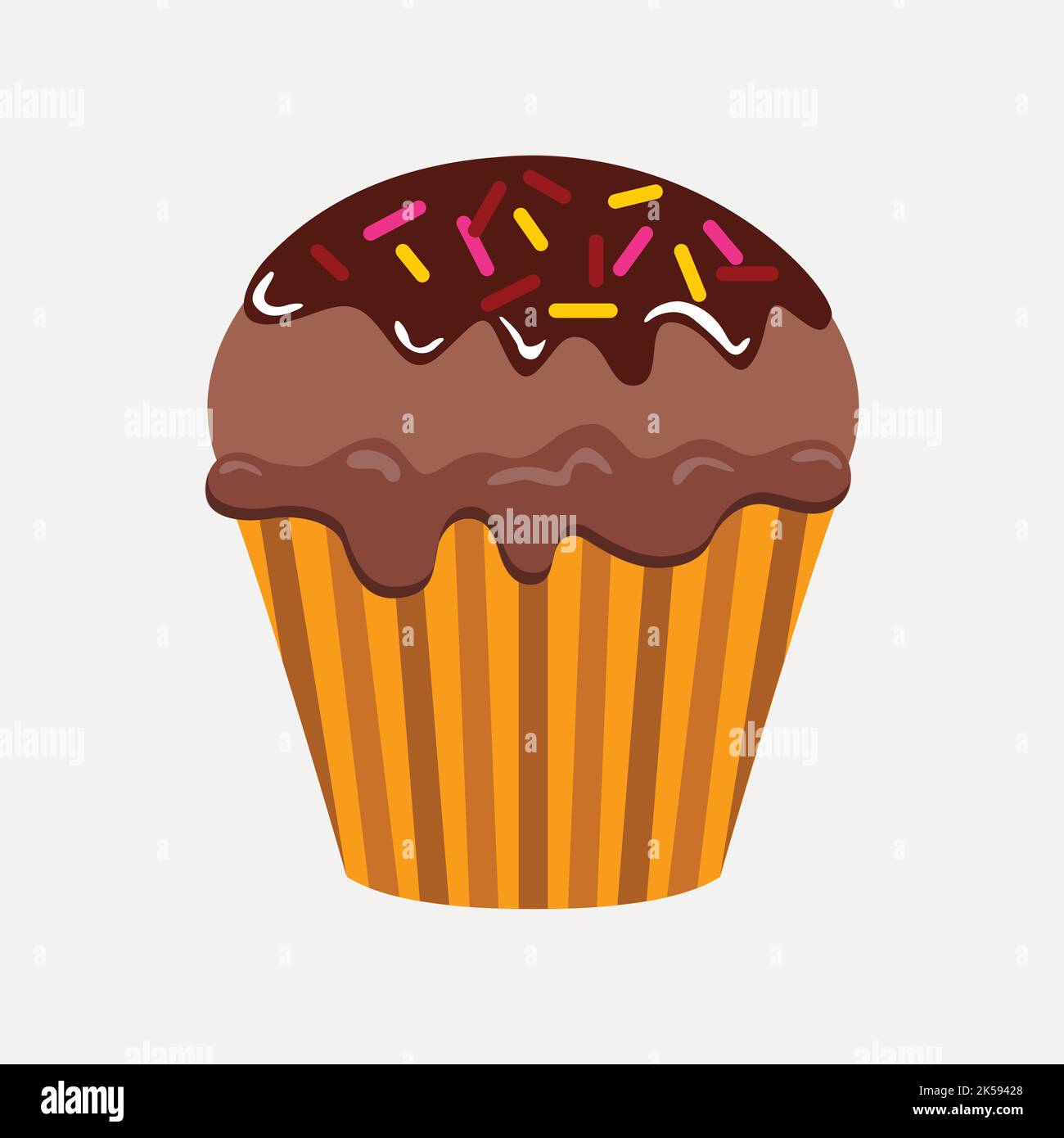 Chocolate cupcake clipart, cute dessert illustration vector Stock ...