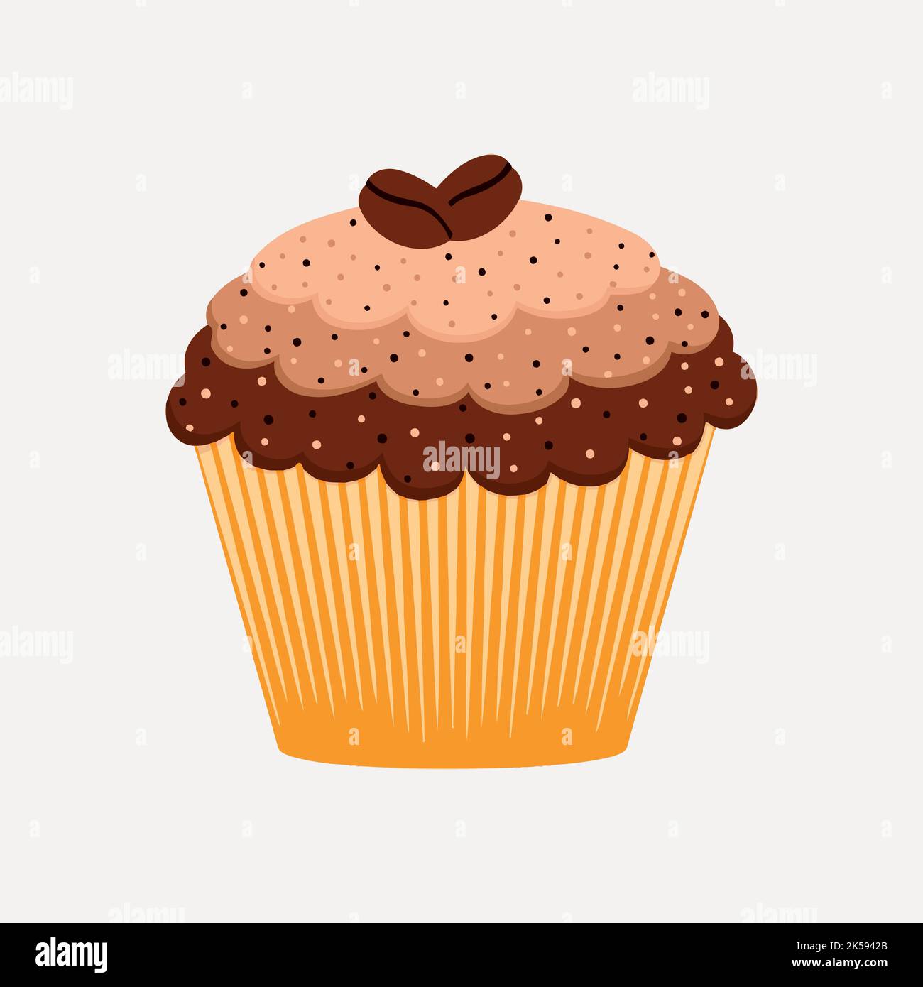 Coffee cupcake clipart, cute dessert illustration vector Stock Vector ...