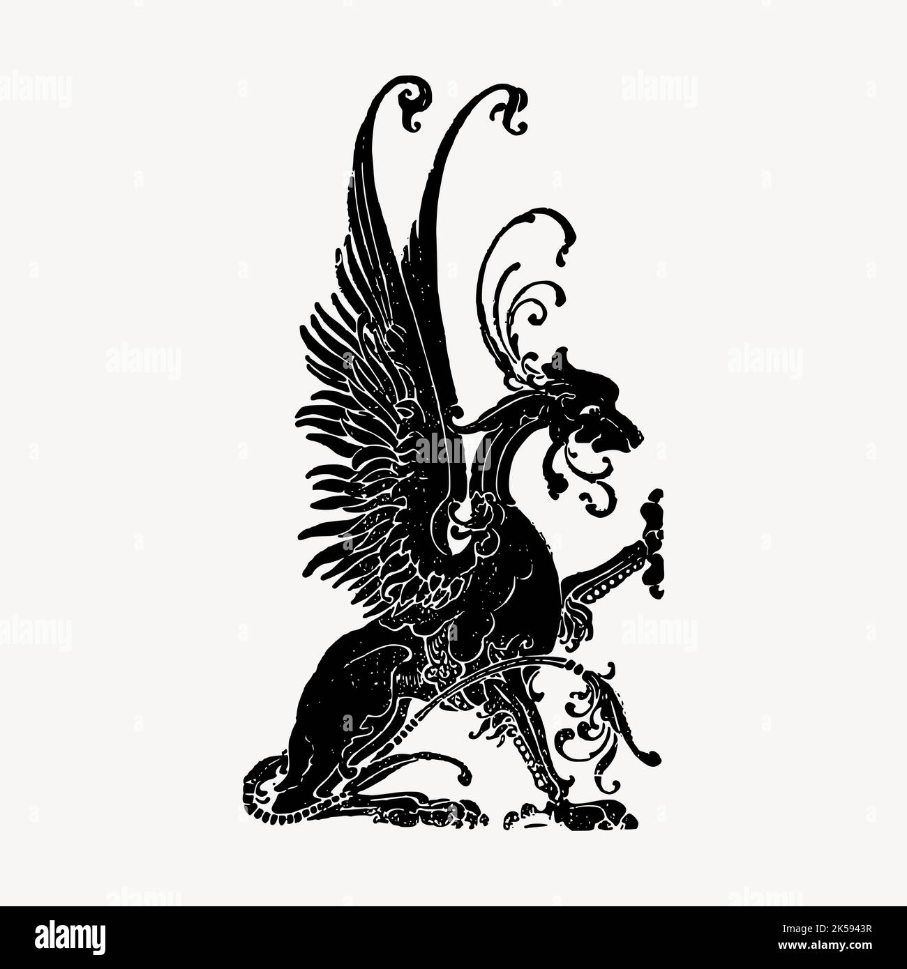 Vintage mythical creature illustration Stock Vector Images - Alamy
