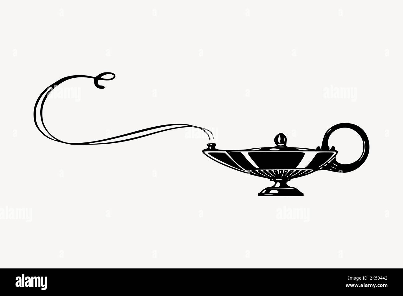 Magical lamp drawing, vintage object illustration vector Stock Vector ...