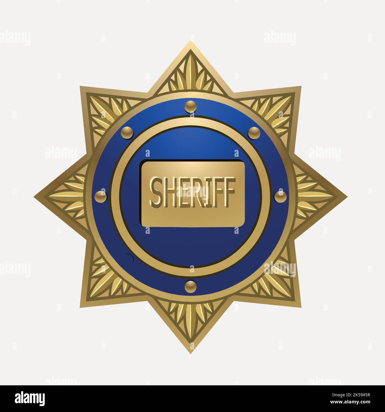 Sheriff badge clipart, object illustration vector Stock Vector Image ...