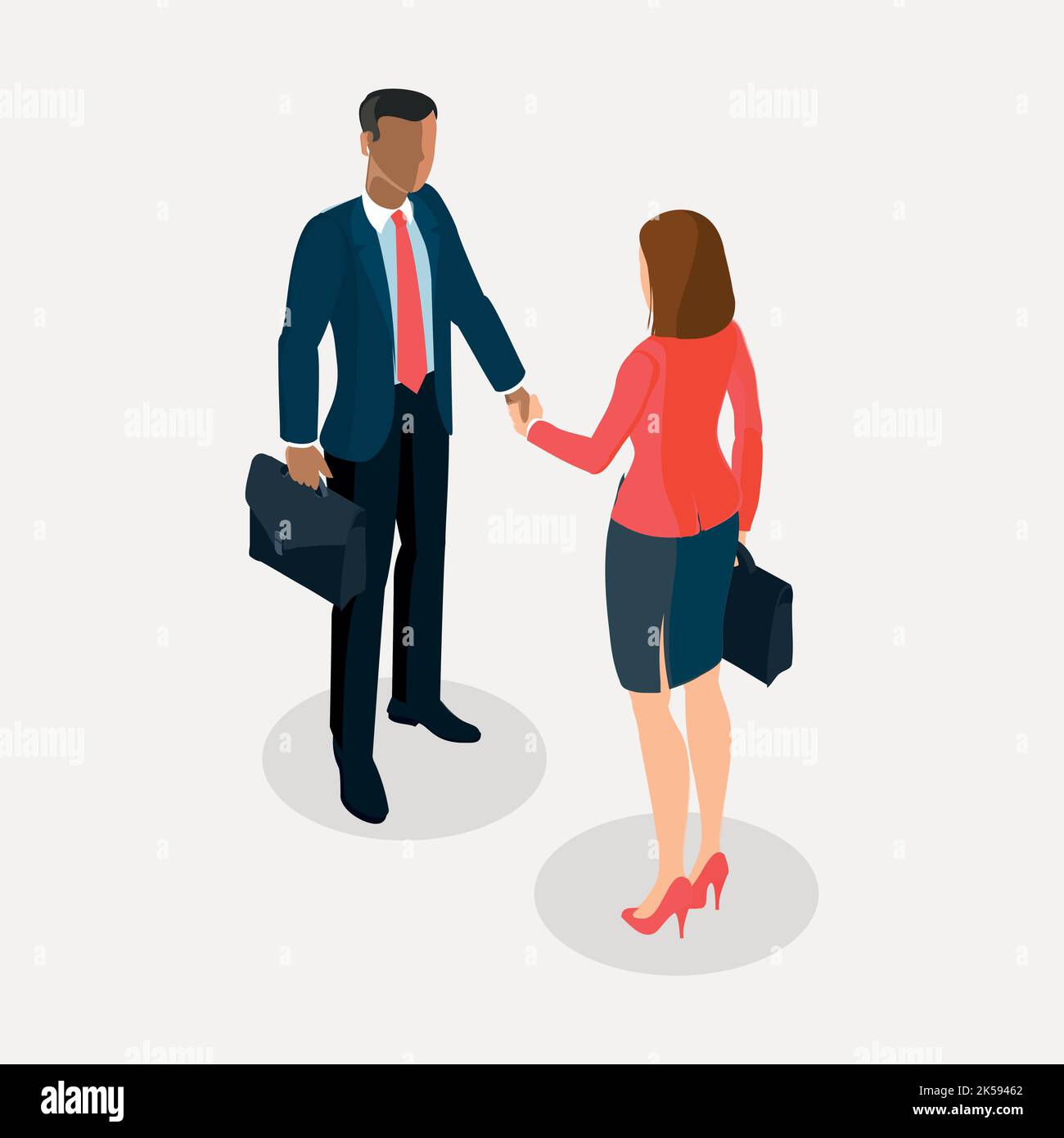 Business people handshake clipart, character illustration vector Stock ...