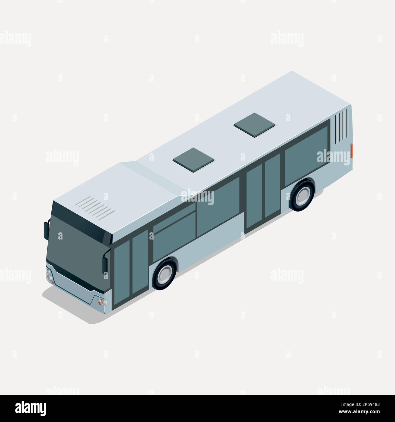 Bus clipart, 3D vehicle model illustration vector Stock Vector Image ...